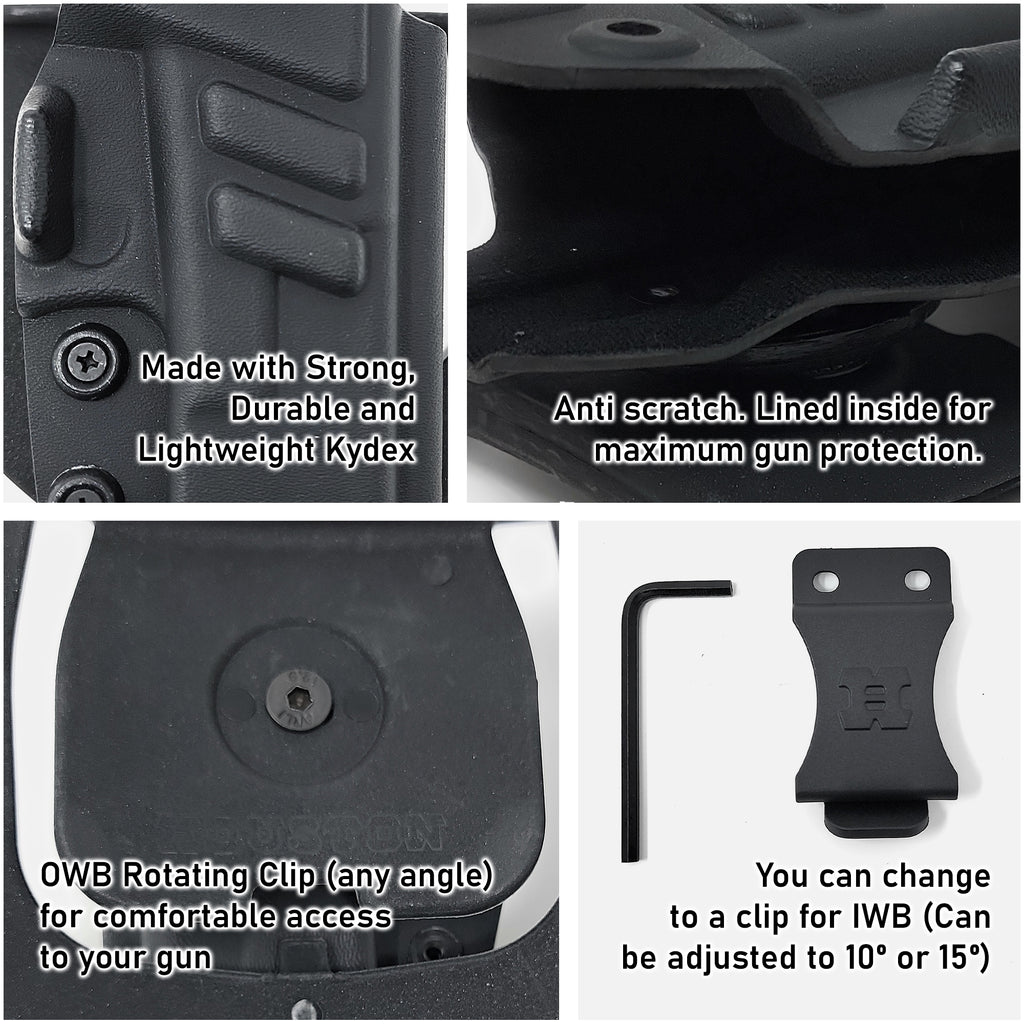 Kydex OWB Pistol Holster for Glock 19 / 23 / 32 by Houston Holsters ...