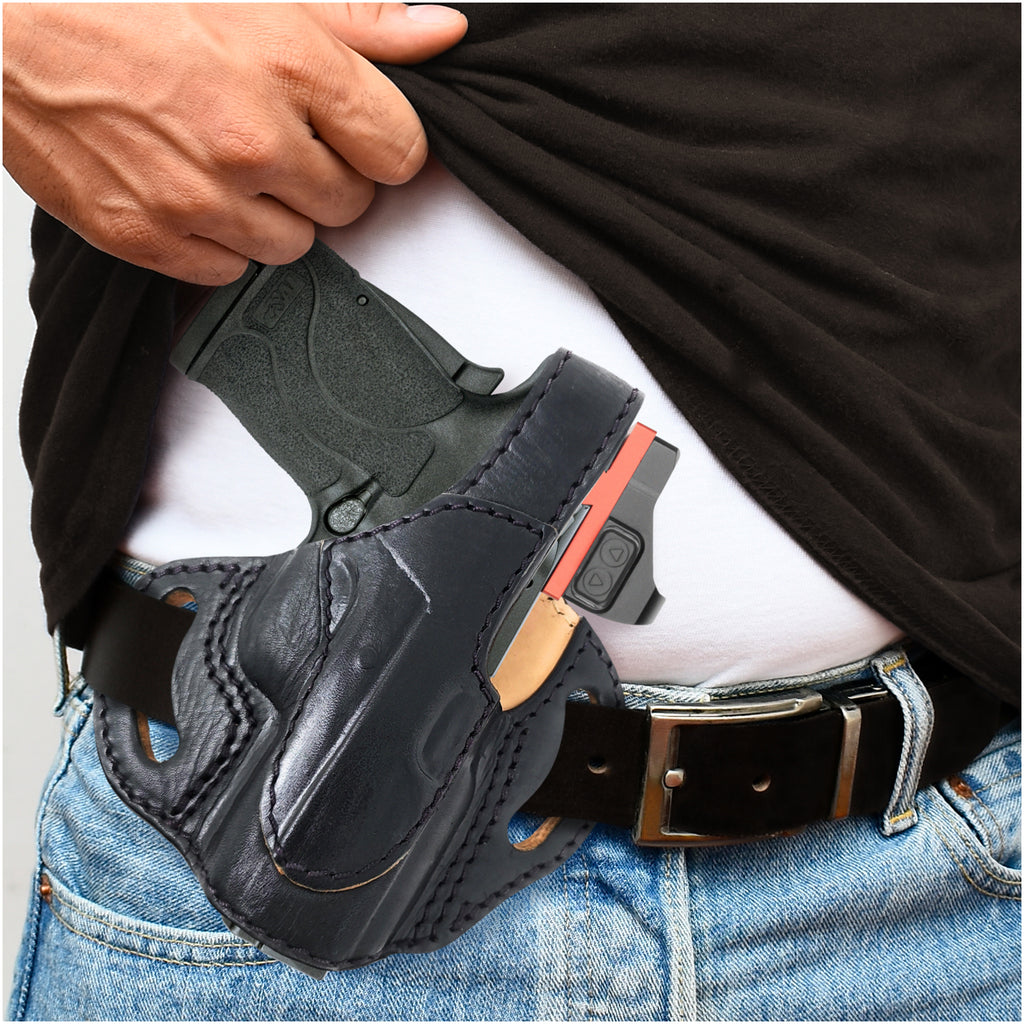 OWB Thumb Break Leather Holster. Fits 1911, Shield 380 EZ – Popular ...