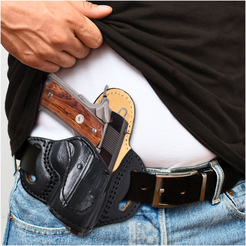 OWB Open Carry Leather Holster for 1911 4" – Popular Holsters