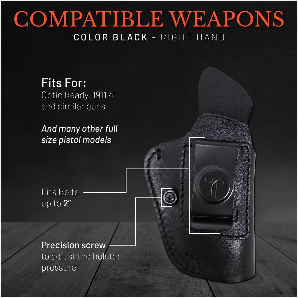 IWB Suede Leather Holster for 1911, Shield 380 EZ, Glock 19 – Popular ...