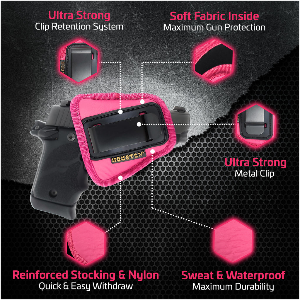 IWB and Outside Gun Holster - by Houston - Pink ECO Leather Concealed ...
