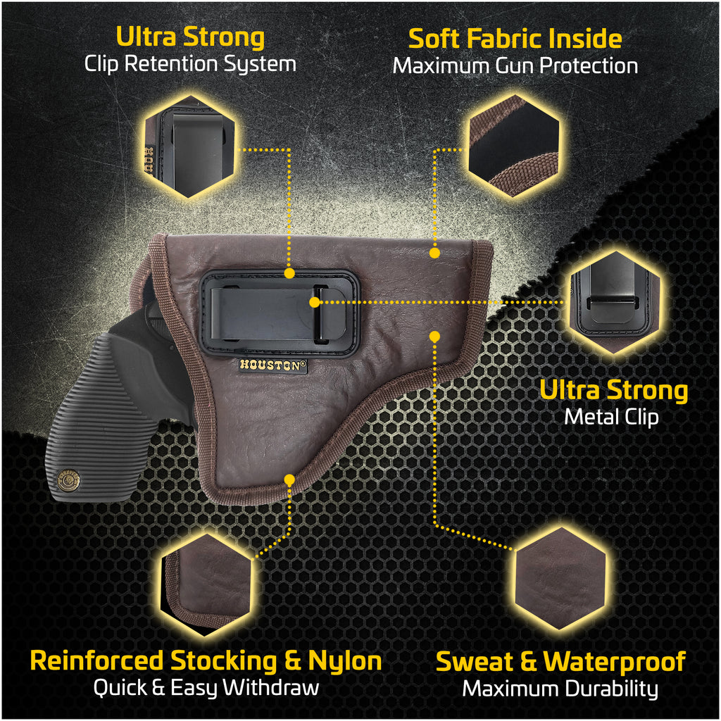 IWB Revolver Holster by Houston - ECO Leather Concealed Carry Soft | S ...