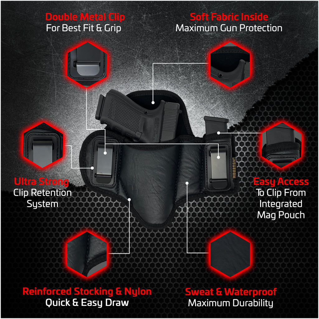 Tactical Pancake Gun Holster Houston - ECO Leather Concealed Carry Sof ...